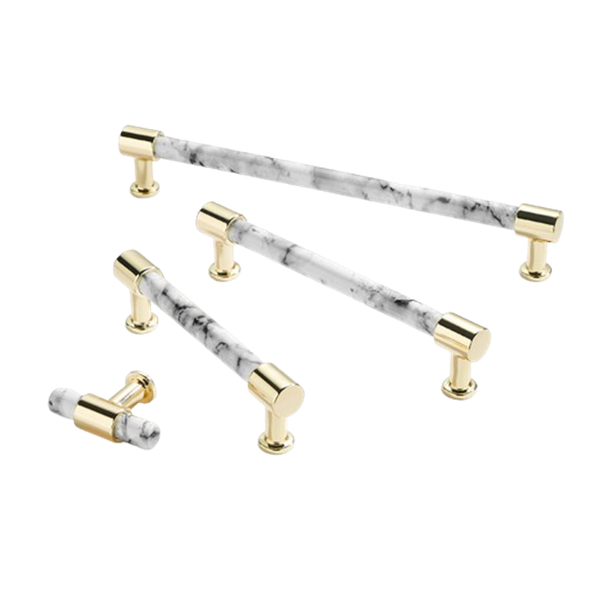 Modern Marble Finish Drawer Pulls，Knobs & Handles，White Marble Pattern ...